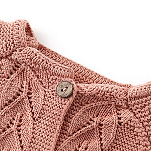 Simplee kids Baby Girl Cardigan Sweater Pink Fall Thin Clothes Toddler Cardigan Girl Long Sleeve Winter Sweater Sun Protection Shirt Coat for 6-12 Months Baby Girl