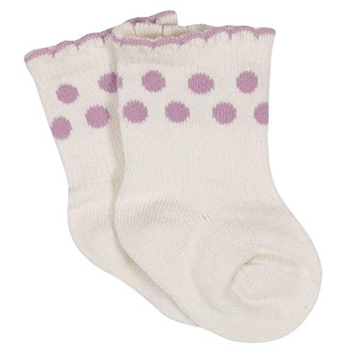 Grow by Gerber Baby Girl's 6-Pack Wiggle Proof Socks Sockshosiery, Pink/Ivory/Grey, 12 Months