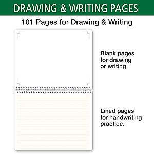 Primary Journal for Writing & Drawing for Kids. Kindergarten Journals include Reading Log Pages & Worksheet Pages for Geography, Days of Week, Seasons and More.