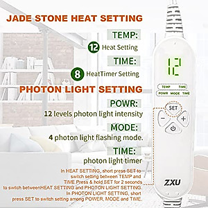 Red Light Heating Pad for Back Pain, Cramps Relief with Strap, Jade Stone Heating Pad for Back Pain Relief, 14"*24" Large Photon Heated Back Wrap for Lower Back Pain Relief with 12 Heating Setting