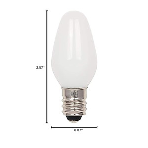 Westinghouse 5510800 0.5 (4-Watt Equivalent) C7 Frosted, Candelabra Base, 2 Pack LED Light Bulbs, 2 Count (Pack of 2)