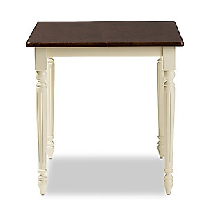 Baxton Studio Napoleon French Country Cottage Buttermilk and Cherry Brown Finishing Wood Dining Table