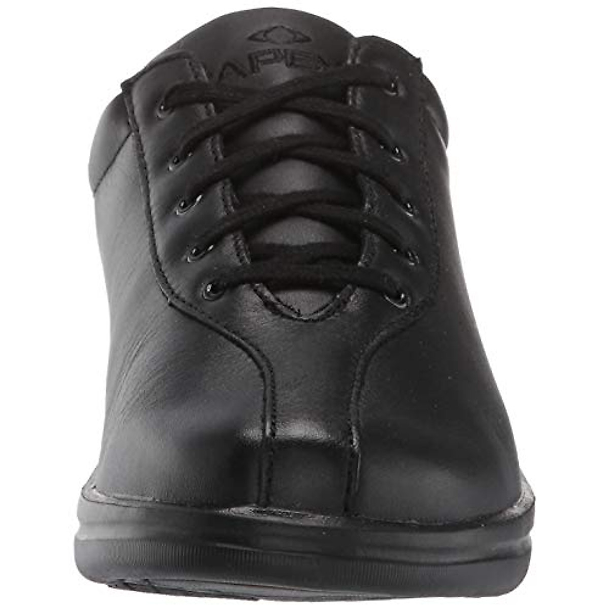 Apex Women's Liv Leather Lace-Up Black Sneaker, 8.5 X-Wide