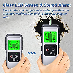 Tanscos Stud Finder - 6 in 1 Stud Sensor Wall Scanner,Wood Studs/Joists/Pipes/AC Wire Detector,with Magnetic/Non-Magnetic Metal Detection