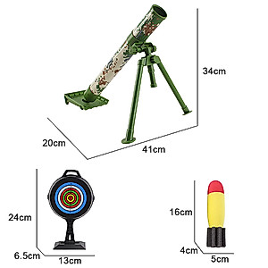deAO Launcher Toy Shooting Game Toy Play Set with Music Function, Adjustable Elevation and Foam Rocket Missiles Included – Great Indoor and Outdoor Fun for Kids