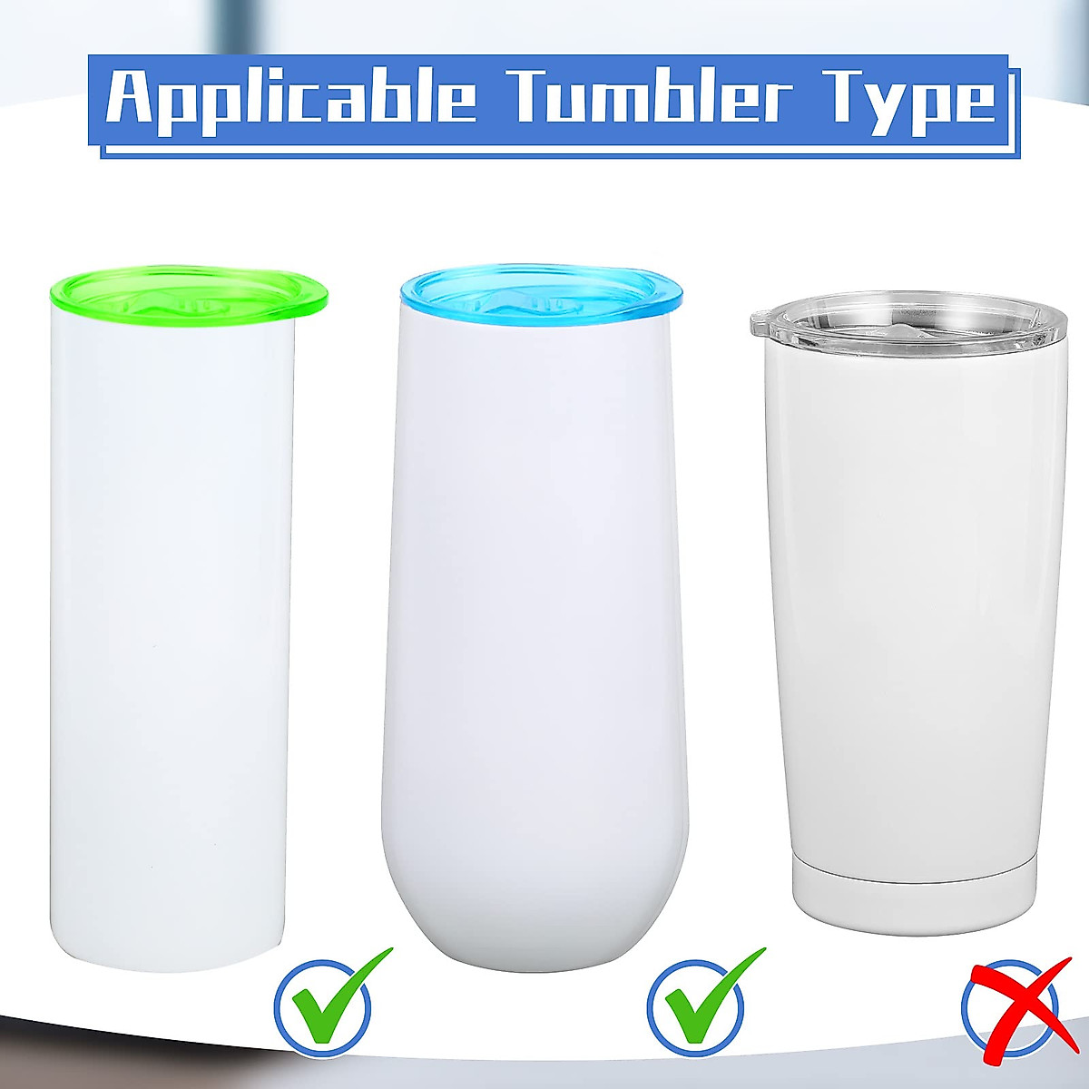 2 Pcs 20 oz Skinny Replacement Lids Tumbler Replacement Lids Plastic Splash Resistant Lids Covers Spill Proof Skinny Tumbler Lid Cup Covers for Mouth Tumbler Cooler Cup (Green, Light Blue)