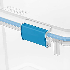 Sterilite 80 Quart Clear Plastic Stackable Storage Container Box Bin with Air Tight Gasket Seal Latching Lid Long Term Organizing Solution, 4 Pack