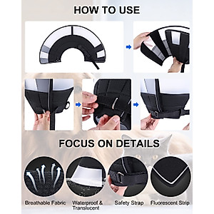 Dog Cone for Dogs After Surgery, Soft Dog Recovery Cone, Breathable Dog Cones for Large and Medium Small Dogs,Adjustable Dog Recovery Collar for Pets,Wound Healing Safety E-Collar (Medium Dog)