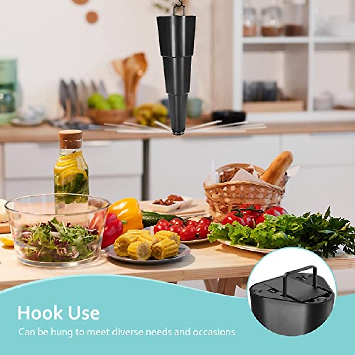 Fly Fans for Tables, Fly Repellent Outdoor Indoor Keep Flies Away, Table Top Fly Fan Fly Spinner with Holographic Blades for Picnic Patio Home, 4 Pack