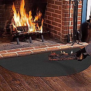 hi!SCI Fireproof Fireplace Mat Hearth Area Rug Fire Retardant Fiberglass Mat Protects Floors from Sparks Embers(24x40inch)