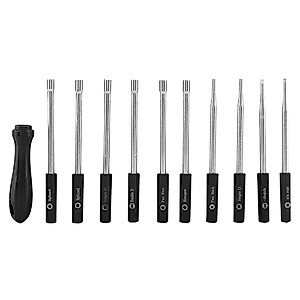 Rushbom Adjustment Screwdriver with Storage Box, 10PCS Carburetor Adjustment Set Screwdriver Card Tool Splined Pacman Double D Type