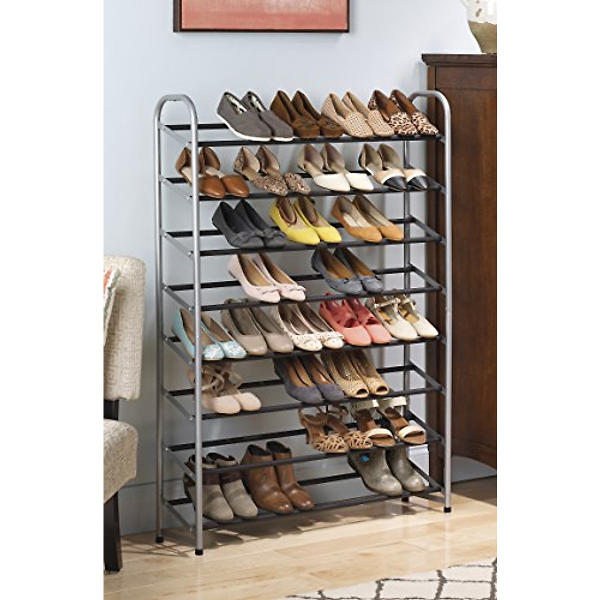 Whitmor 8 Tier Shoe Tower - 40 Pair - With Non-Slip Racks