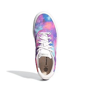 adidas Women's Vulc Raid3r Skateboard Shoes, White/Pink/Silver Metallic US 8