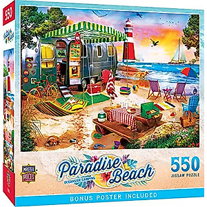 Masterpieces 550 Piece Jigsaw Puzzle For Adults and Family - Oceanside Camping - 18"x24"