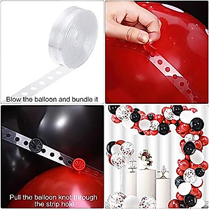 Black Red Balloons Garland Arch Kit - 120Pcs White Red Black Confetti Latex Balloons for Wedding Baby Shower Birthday Graduation Party Decorations Supplies