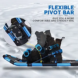 Tuxedo Sailor 25" Snowshoes Light Weight with Carrying Tote Bag and Adjustable Trekking Poles,Easy to Wear Aluminum Alloy Snowshoes for Women Men Youth
