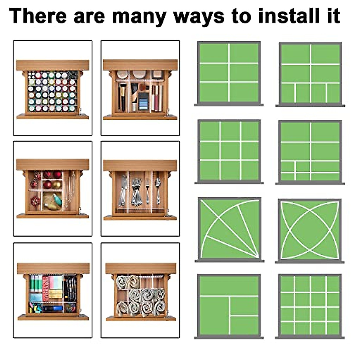 DUTWROY 12Pcs Adjustable Drawer Dividers 0.1Inch Thickness DIY Grid Dividers 40x7cm Plastic Organizer Separator for Socks Underwear Makeup Cosmetic Clothes