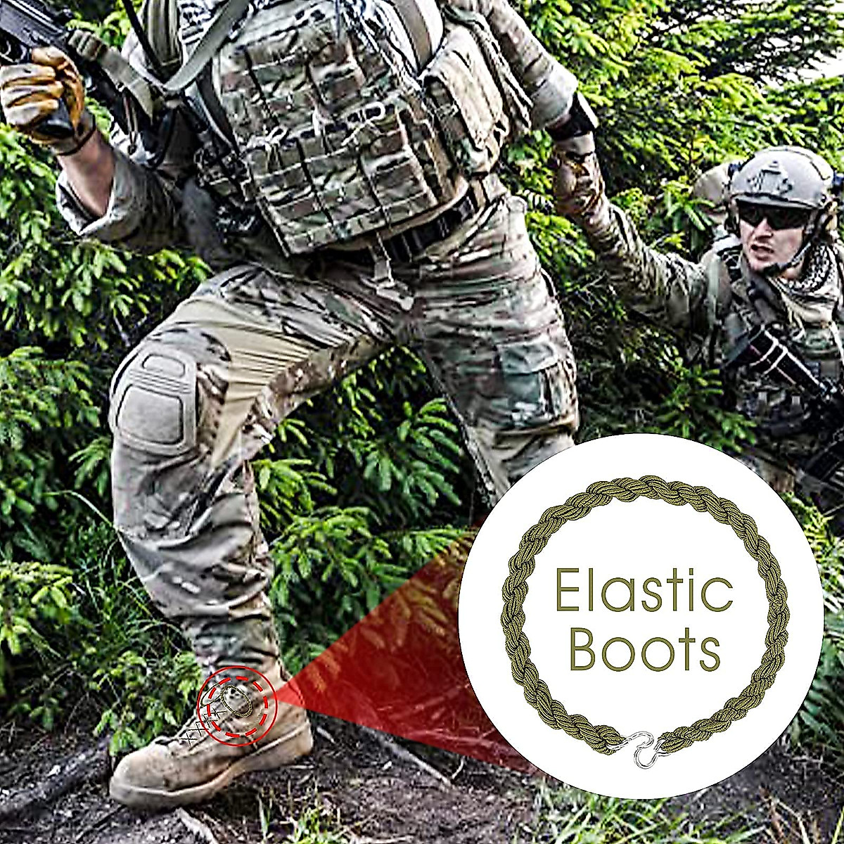 Molain 12 Pieces Military Elastic Boot Straps Shoelace Boot Blousers Military Leg Straps Blousing Garters with Metal Hooks