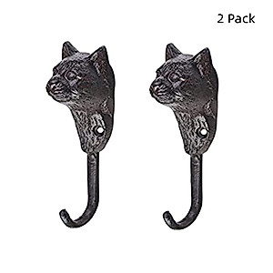 Kassbest Retro Creative Wall Hooks Cat Head Shape Cast Iron Coat Hooks Coat Hooks Hat Hooks Coat Hooks Wall Mounted Door Hooks Decor Hooks 2 Pack
