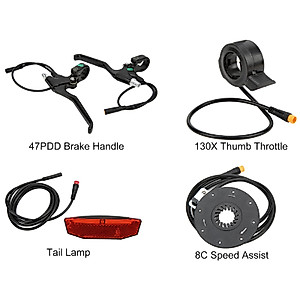 SPYMINNPOO Motor Controller Kit,36/48V 30A 1000W Electric Speed Controller with S900 Display Assist Sensor Brake Handle Wire Tail Light for E-Bike Bike