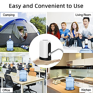 Electric Water Dispenser, Automatic Water Dispenser, Water Dispenser for 5 Gallon Bottle, USB Charging 3-5 Gallon Water Bottle Switch for Camping, Kitchen, Workshop, Garage