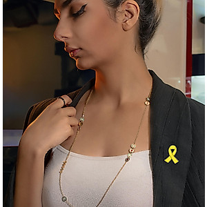 12/25/50/100 pieces Metal Yellow Ribbon Pin Awareness Ribbon Pin Bone Cancer Awareness Support Campaign Charity Donation Event Gift Accessories Brooch (25)