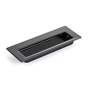 Richelieu Hardware 686900 4 1/2-inch (114 mm) x 1 5/8-inch (41 mm) Matte Black Modern Recessed Cabinet and Drawer Pull Handle for Kitchen, Bathroom, and Furniture