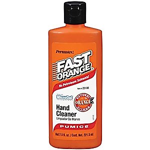 Fast Orange 25108 Pumice Lotion, Heavy Duty Hand Cleaner, Natural Citrus Scent, Waterless Cleaner For Mechanics, Strong Grease Fighter, 7.5 oz
