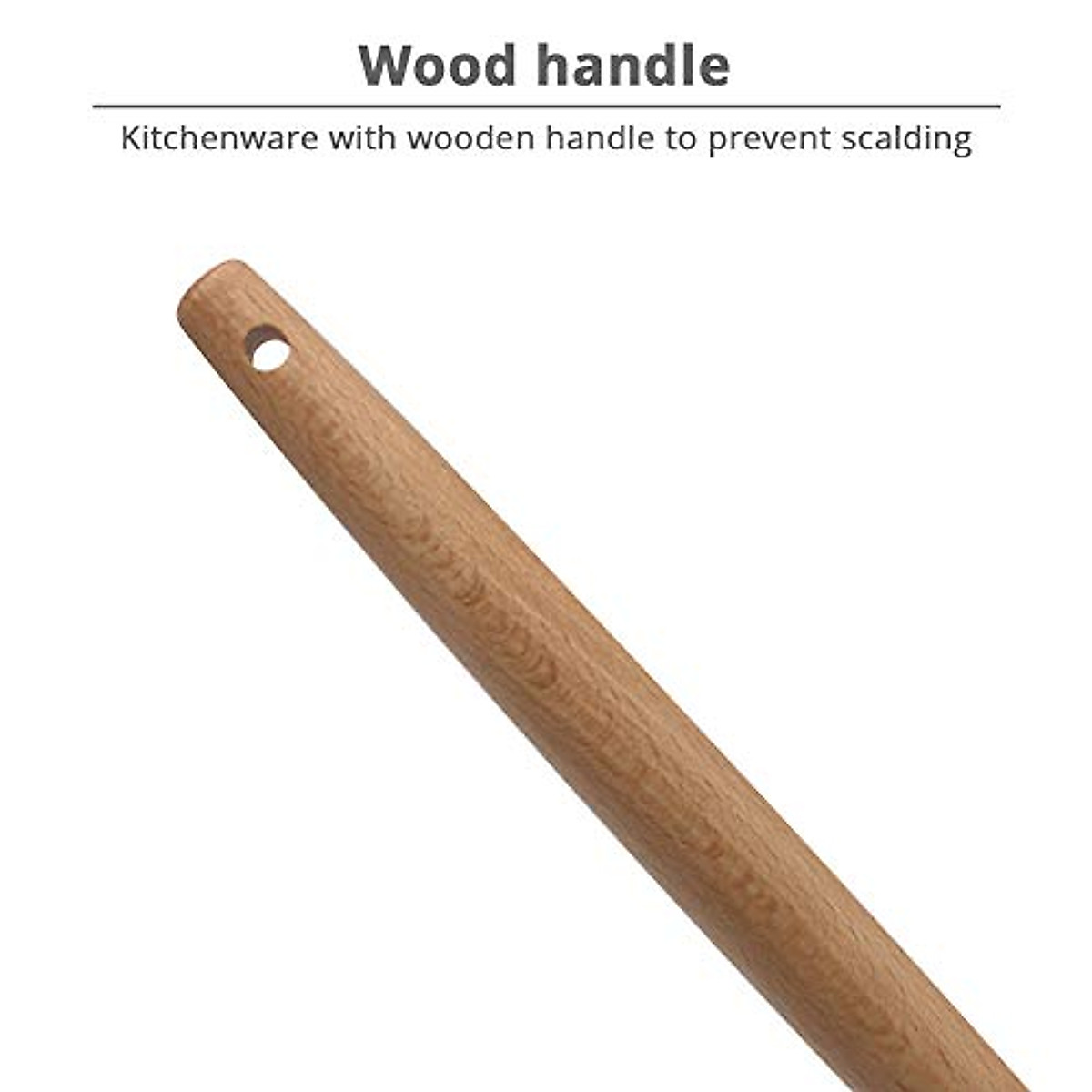 KUFUNG Silicone Slotted Spatula, High Heat Resistant to 480°F, BPA Free, Food Grade Slotted Turner, Wooden Handle Nonstick Flipper for Fish, Eggs, Omelets, Burgers, Hashbrowns, Pancake (Grey)