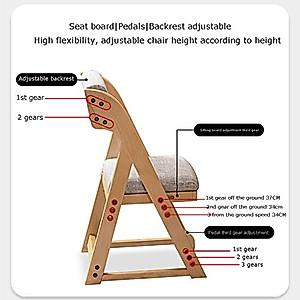 Articles for daily use Solid Wood Children’s Desk Set, Height Adjustable Children’s Wooden Study Table with Drawers and Bookshelves, Boys and Girls Study Tables and Chairs (Natural Wood)