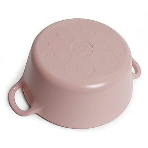 Neoflam Retro 3qt Non-Stick Ceramic Coated Stockpot with Integrated Steam Vent, Silicone Hot Handle Holder Included, Saute Pot, Casserole, Dutch Oven, 3-QT w/Glass Lid, Pink