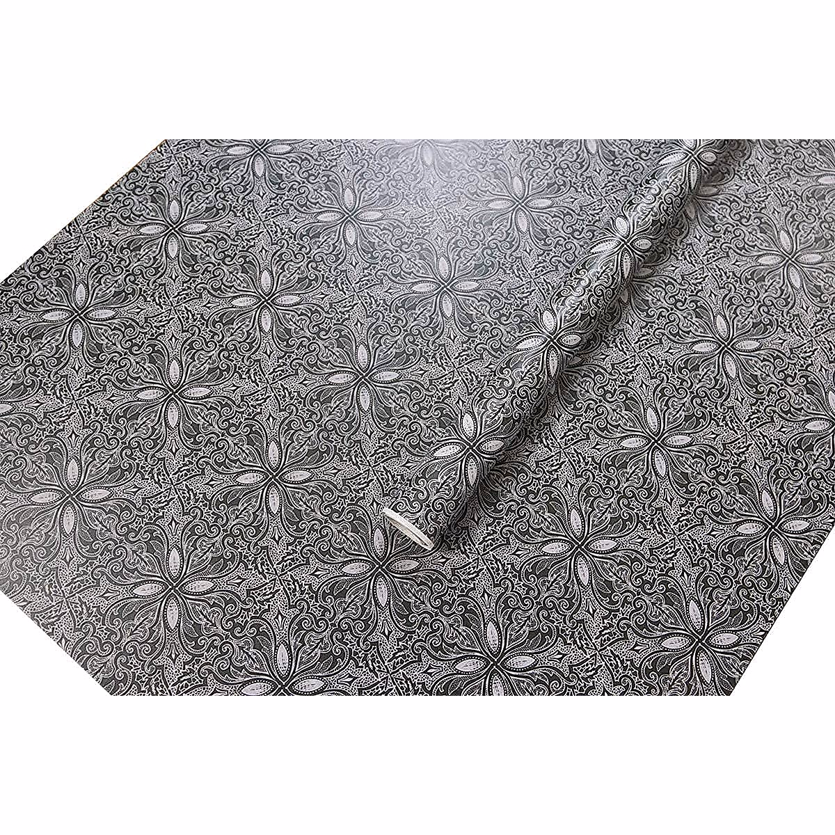 HDsticker Self Adhesive Vinyl Elegant Floral Drawer Liner Shelf Liner Contact Paper for Cabinets Dresser Drawer Walls Furniture Decal Removable 17.7X117 Inches, Dark Green