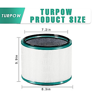 TURPOW Air Purifier Filter Replacements for Dyson HP01, HP02, HP03, DP01, DP02 Desk Purifiers, Replaces Part NO.968125-03, Compatible with Dyson Pure Hot Cool Link Fans Filter