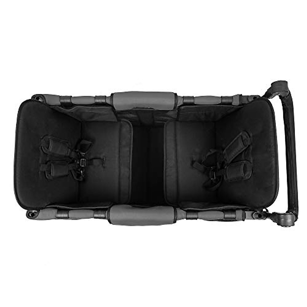 WONDERFOLD W2 Original+ Stroller Wagon (2 Seater) - Collapsible Wagon Stroller with Seats with 5-Point Harnesses, Easy-Access Door, and Adjustable Sun Canopy, Charcoal Gray
