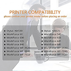 Run Star 2 Pack 127 Cyan Remanufactured Ink Cartridge Replacement for Epson 127 T127 use for Epson Workforce 60 530 625 545 645 840 845 WF-3520 WF-3540 WF-7010 WF-7510 WF-7520 Printer (2 Cyan)