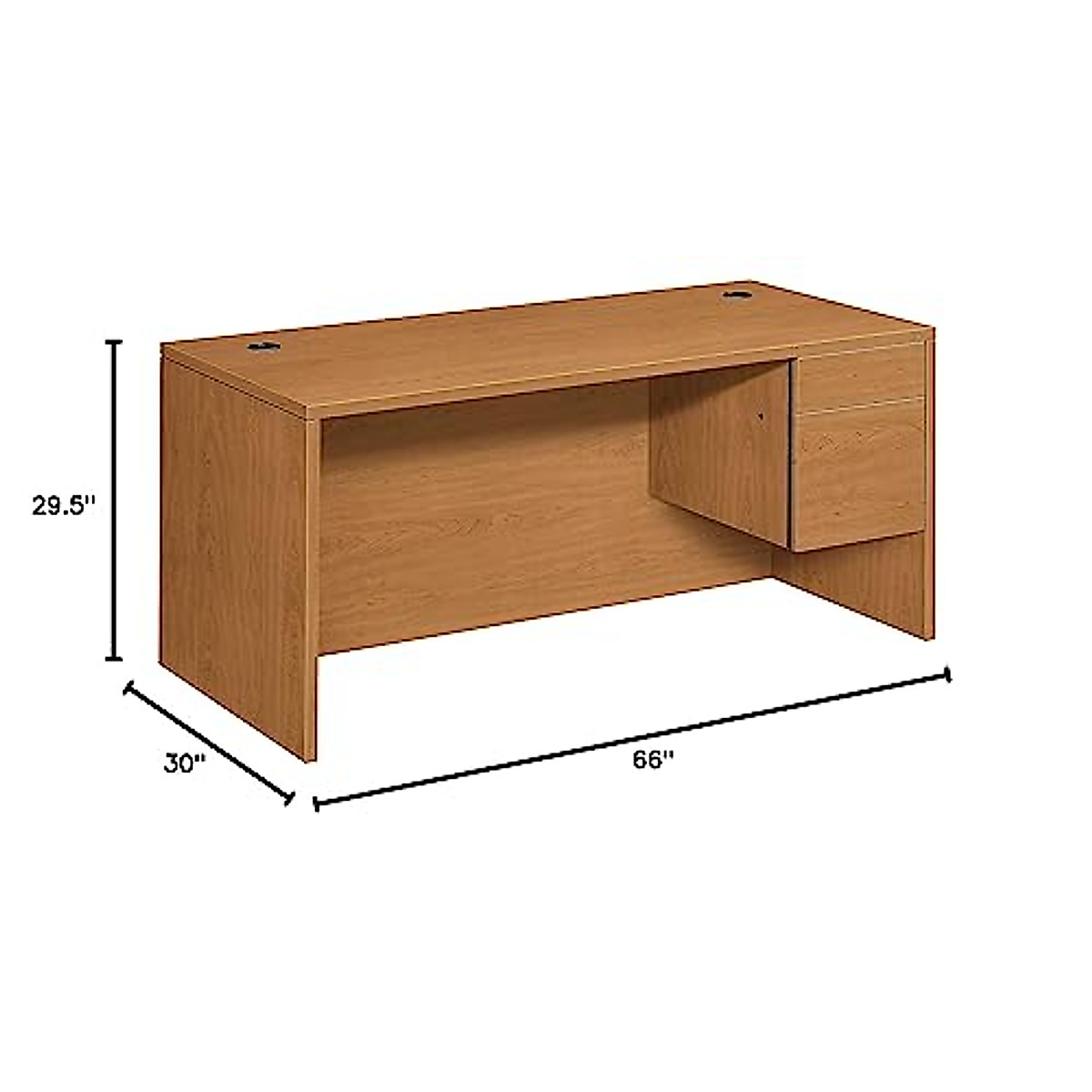 HON 10583RCC 10500 Series"L" Right 3/4-Height Pedestal Desk, 66 x 30 x 29-1/2, Harvest