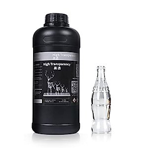 NOVA3D High Transparent 3D Resin Non-Yellowing 405nm photopolymer Resin Clear Like Glass for LCD 3D Printing, 500g