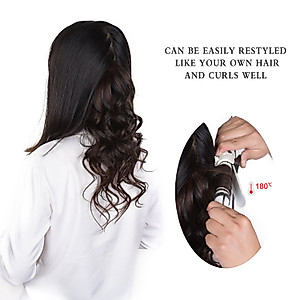 14" Clip in Hair Extensions Remy Human Hair for Women - Silky Straight Human Hair Clip in Extensions 50grams 4pieces Dark Brown #2 Color