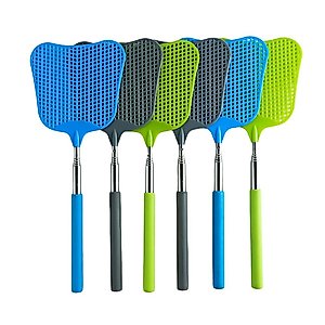 6 Packs Fly Swatter Telescopic Flyswatter Heavey Duty Set Stainless Steel Extendable Handles