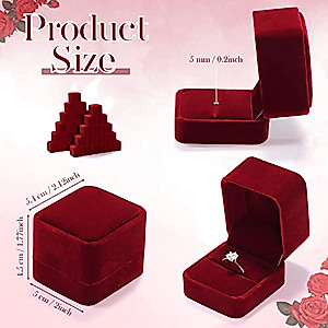 BBTO 36 Pieces Velvet Ring Box for Wedding Ceremony Engagement Ring Box Gift Wedding Ring Box Jewelry Boxes Display Box for Proposal Ring Case for Wedding Engagement Birthday Anniversary(Red)