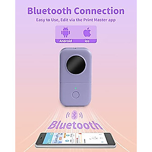 Phomemo Label Makers, D30 Portable Label Printer, Sticker Printer Ideal for School Supplies, Home&Office, Inkless Label Maker Machine with Tape, Multiple Font Styles & Templates, Purple