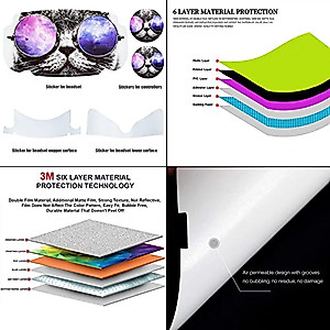 LCHH VR Headset Skin Stickers Vinyl Decal Stickers Compatible with Oculus Quest 2, VR Headset and Controllers Virtual Reality Protective Decal Skin, Accessories for Meta Quest 2 (Starry Cat)