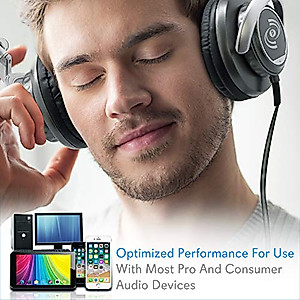 PYLE-PRO Over Ear Professional DJ Headphones - Pro Wired Active Turbo Headphone w/ Padded Ear Cushions for Extreme Sound Isolation, For Audio Listening and Music Streaming, Studio /Personal Use PHPDJ1