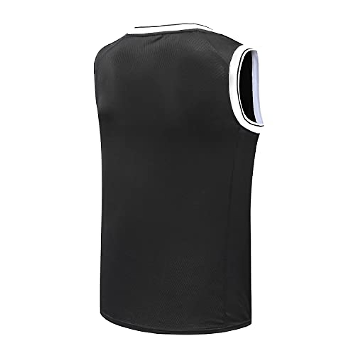 SHAJUNQI Basketball Jersey Men's Mesh Athletic Sports Shirts Training Practice - Blank Team Uniforms for Sports Scrimmage UO-Black White XL