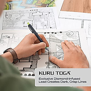 uni-ball Kuru Toga Mechanical Pencil with 0.7 mm Lead Refills & Pencil Erasers, HB #2