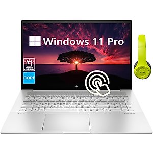 HP Envy 17.3 Inch FHD Touchscreen Business Laptop, 12th Gen i7-1260P, 64GB RAM, 2TB SSD, Windows 11 Pro, Thunderbolt 4, Backlit Keyboard, 10 Number Key, SD Card Reader, Silver, PCM