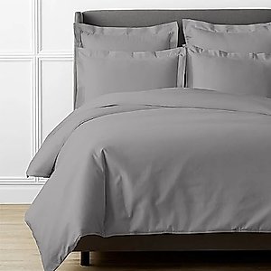 Kotton Culture Plush Modern Duvet Cover Set 3 Piece with Zipper Closure & Corner Ties 100% Egyptian Cotton 1000 TC Luxury 1 Duvet Cover 2 Pillow Shams (California King/King Silver)