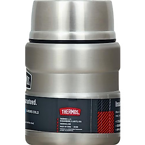 THERMOS Stainless King Vacuum-Insulated Food Jar with Spoon, 16 Ounce, Matte Steel