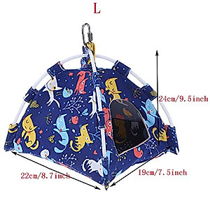 AIRUIFENG Winter Warm Bird Nest Tent Hanging Hammock Toy for Parakeet Cockatiel Cockatoo Conure Lovebird African Grey Amazon Macaw Eclectus Medium Large Parrot Cage Perch Stand (L)