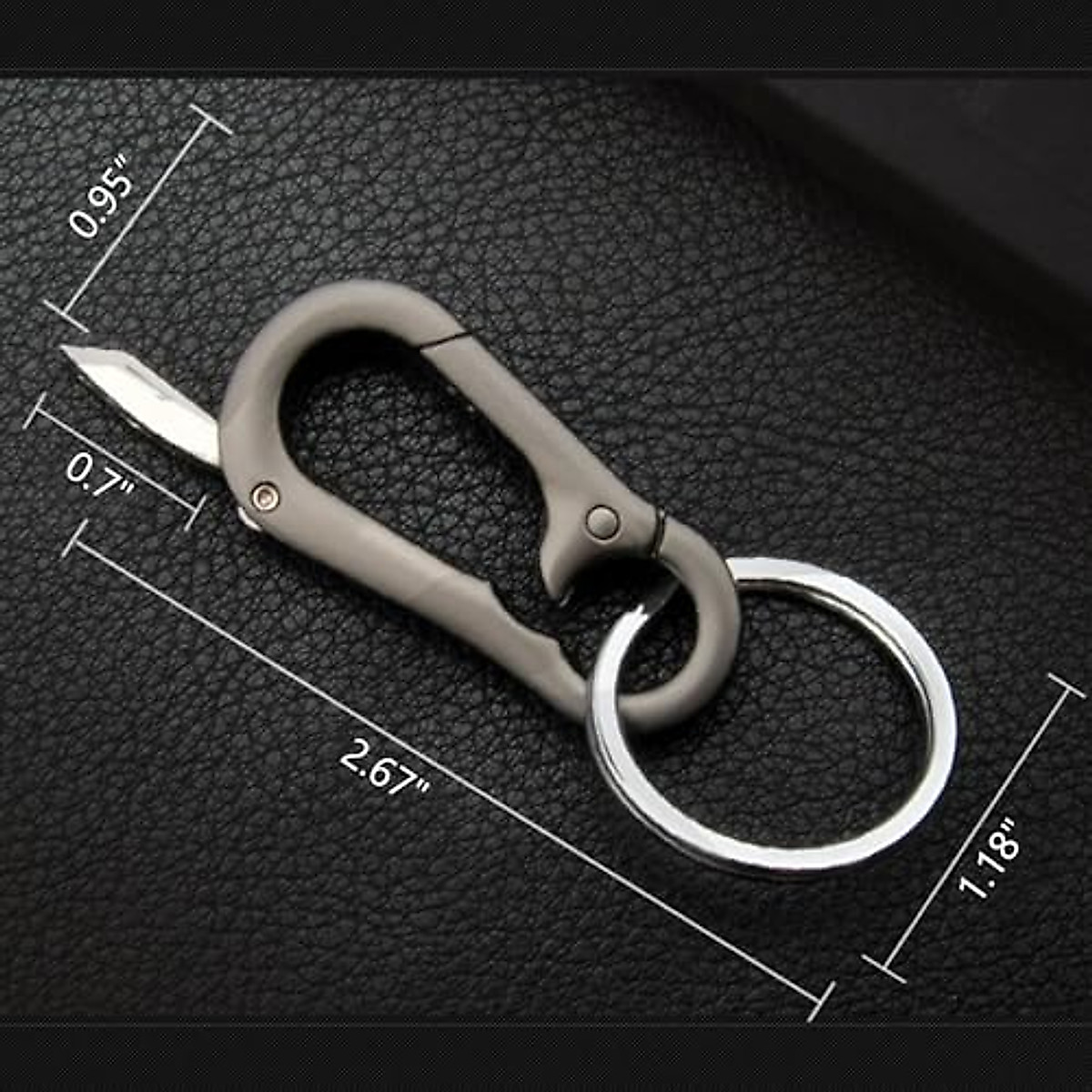 Anewsun Keychain 3 Pieces Metal Car Fob Key Chain Holder Clip, Carabiner Key Chain Ring Holder for Belt, Quick Release Keychain Clip for Men & Women, Gunmetal…